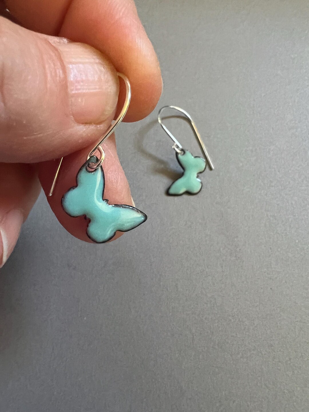 Small Butterflies, Blue Butterflies, Handmade Enamel Earrings, Custom ...