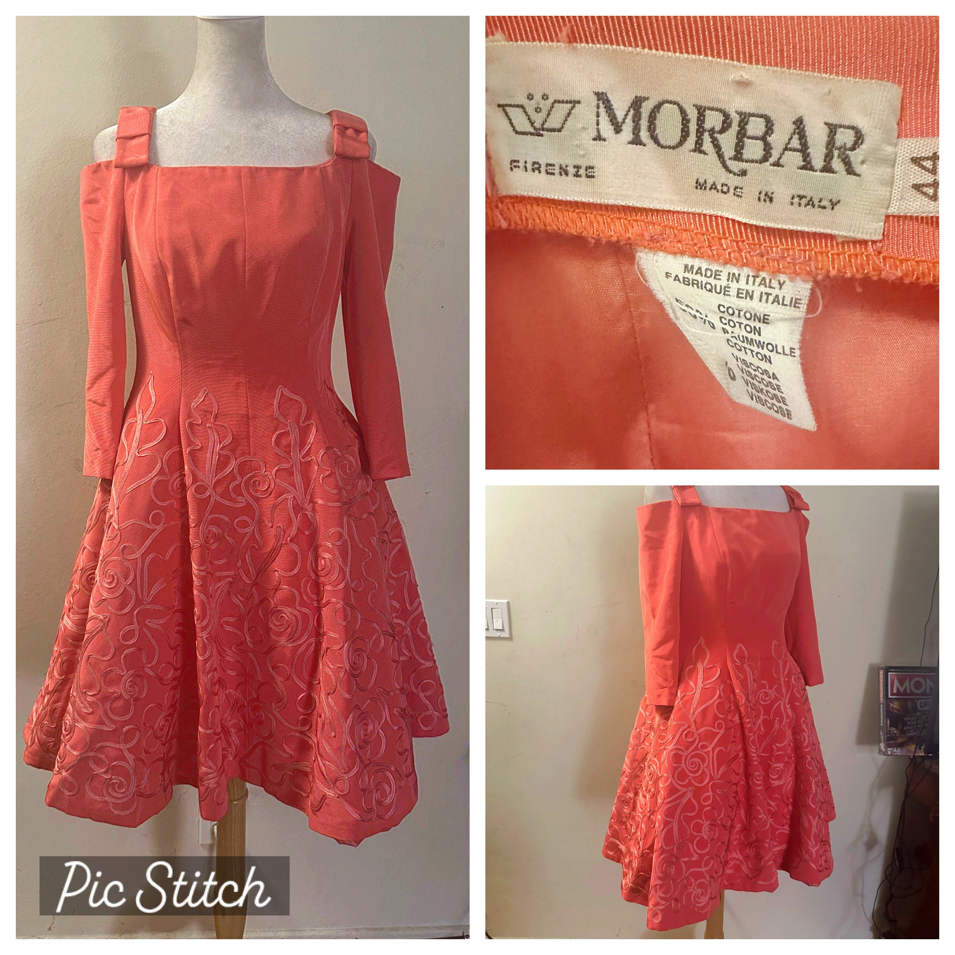 Vintage Couture Hand Stitched 1950s Hand Embroidered Full Tulle ...