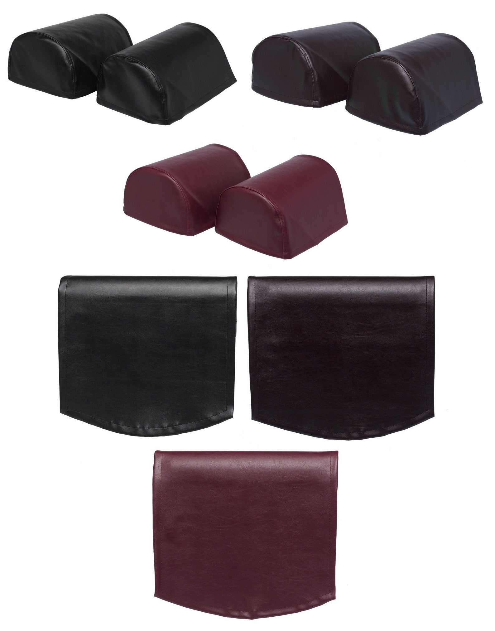 Soft PVC Leather Look Round Arm Caps or Chair Backs (7 Colours - Black ...