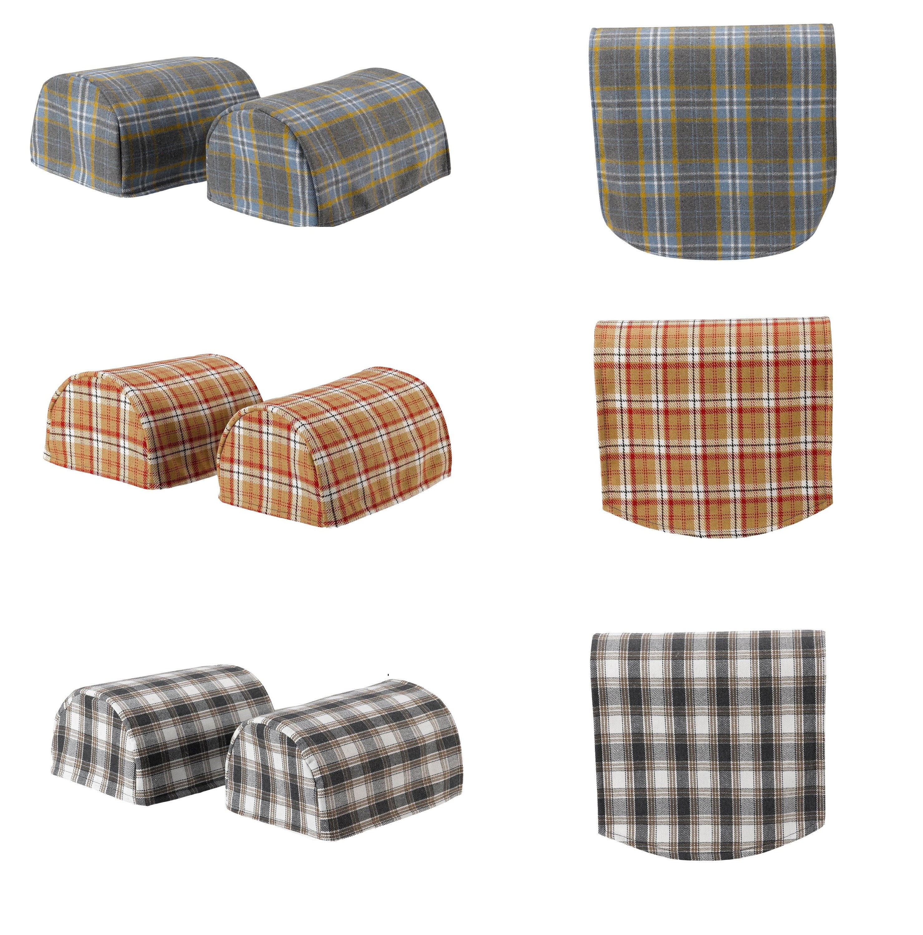Checked Arm Cap Pair or Chairbacks Available in 3 Designs (antimacassar ...