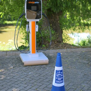 EV Charger Blue Traffic Cone Sticker Charge Point Electric Vehicle Car ...