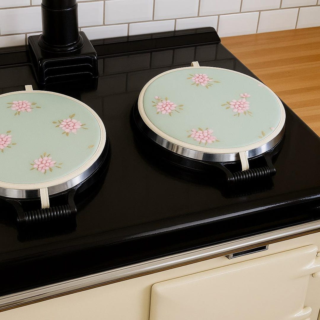 Aga Hob Covers Pair Compatible Range Cooker Circular Chefs Pads 34cm ...