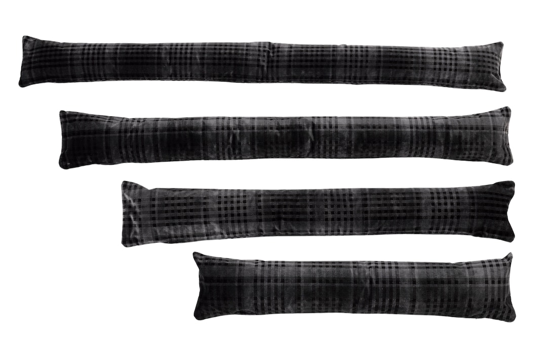 Velvet Check Silver/grey Draught Excluder in 4 Size Options - 3ft, 4ft ...