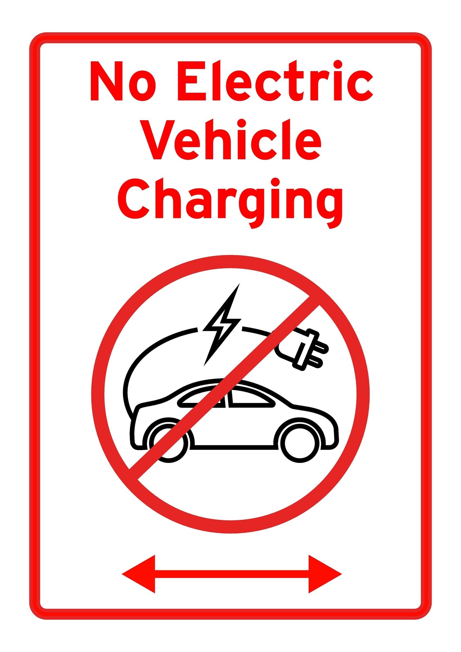 Novelty Joke EV Car Sign “no Electric Vehicle Charging” - Etsy