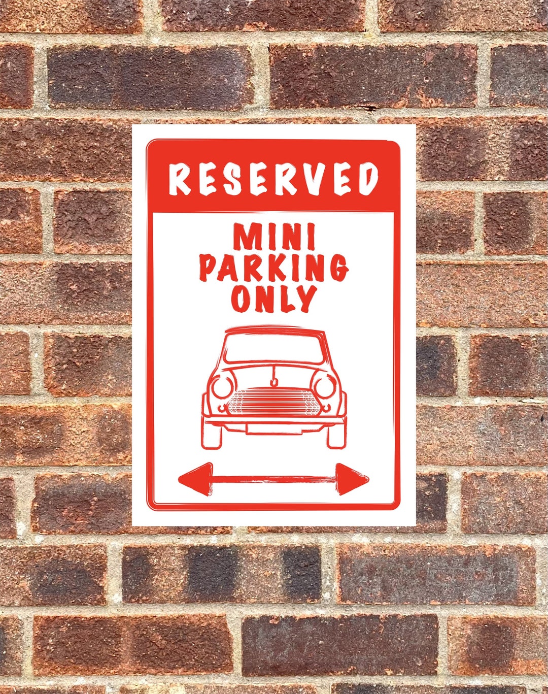 Funny 'reserved for Mini' Parking Sign, Retro Garage Decor - Etsy UK