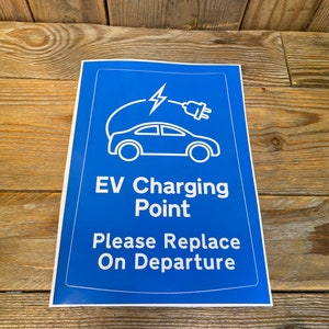 EV Charger Blue Traffic Cone Sticker Charge Point Electric Vehicle Car ...