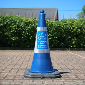 EV Charger Blue Traffic Cone Sticker Charge Point Electric Vehicle Car ...