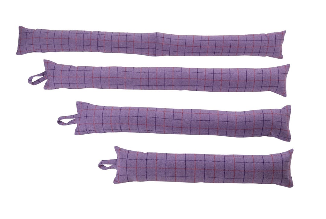 Checked Lilac Draught Excluder in 4 Size Options - 3ft, 4ft, 5ft and ...