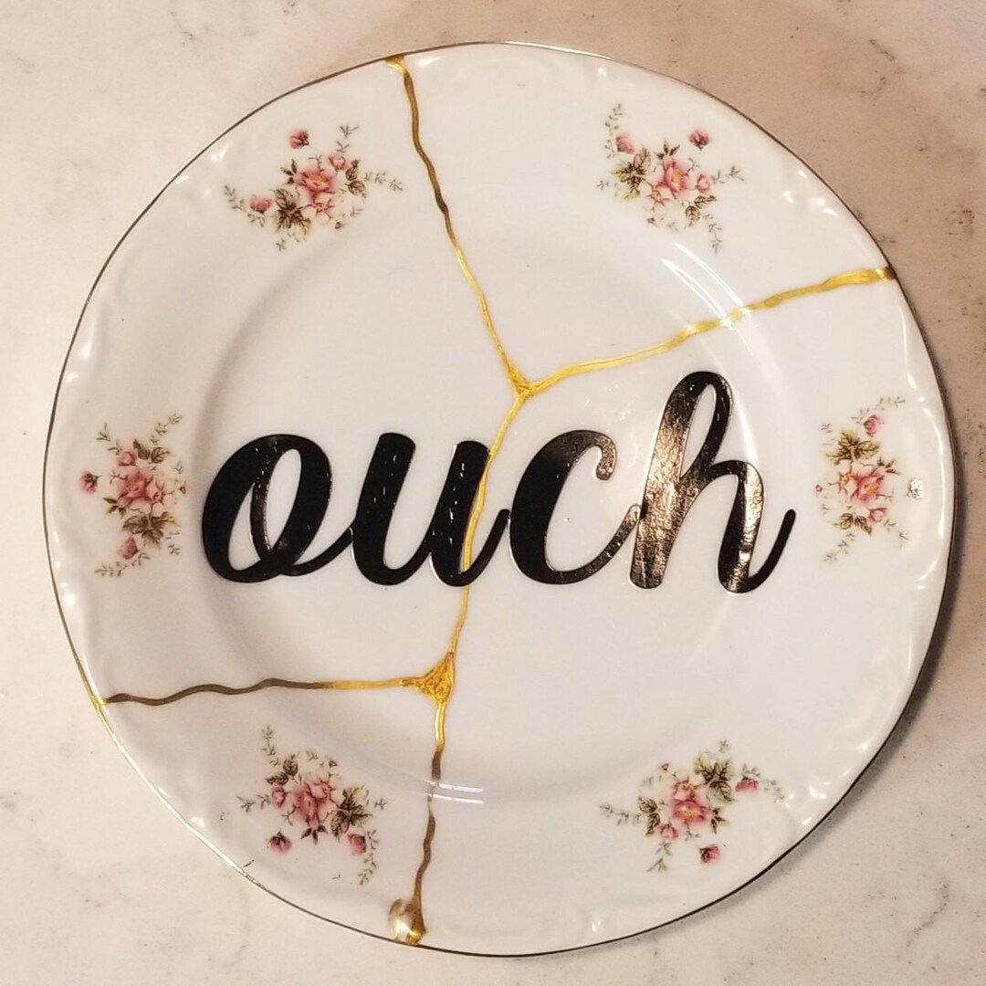 Ouch No.2 - Kintsugi-inspired Gallery Wall Plate - Zerofucks Plate Collection - Etsy Canada