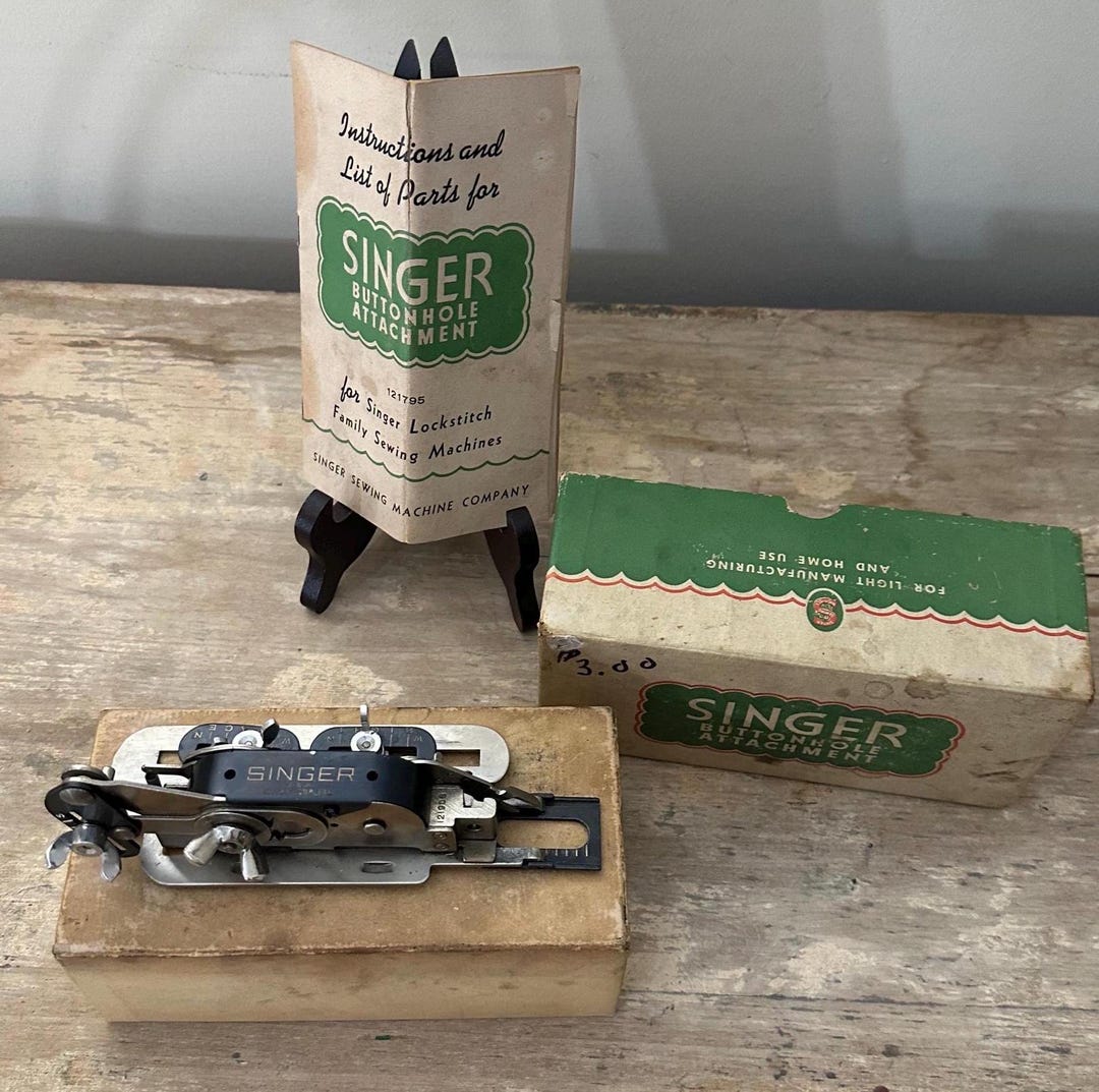 Antique Singer Buttonhole Attachment ~ Sew Buttons ~ Sewing Machine ...