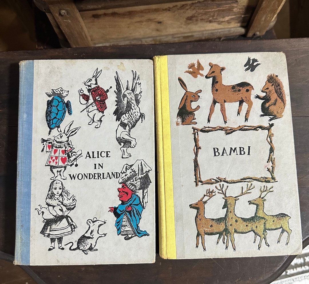 Pair of Books BAMBI & Alice in Wonderland illustrated by Girard ...