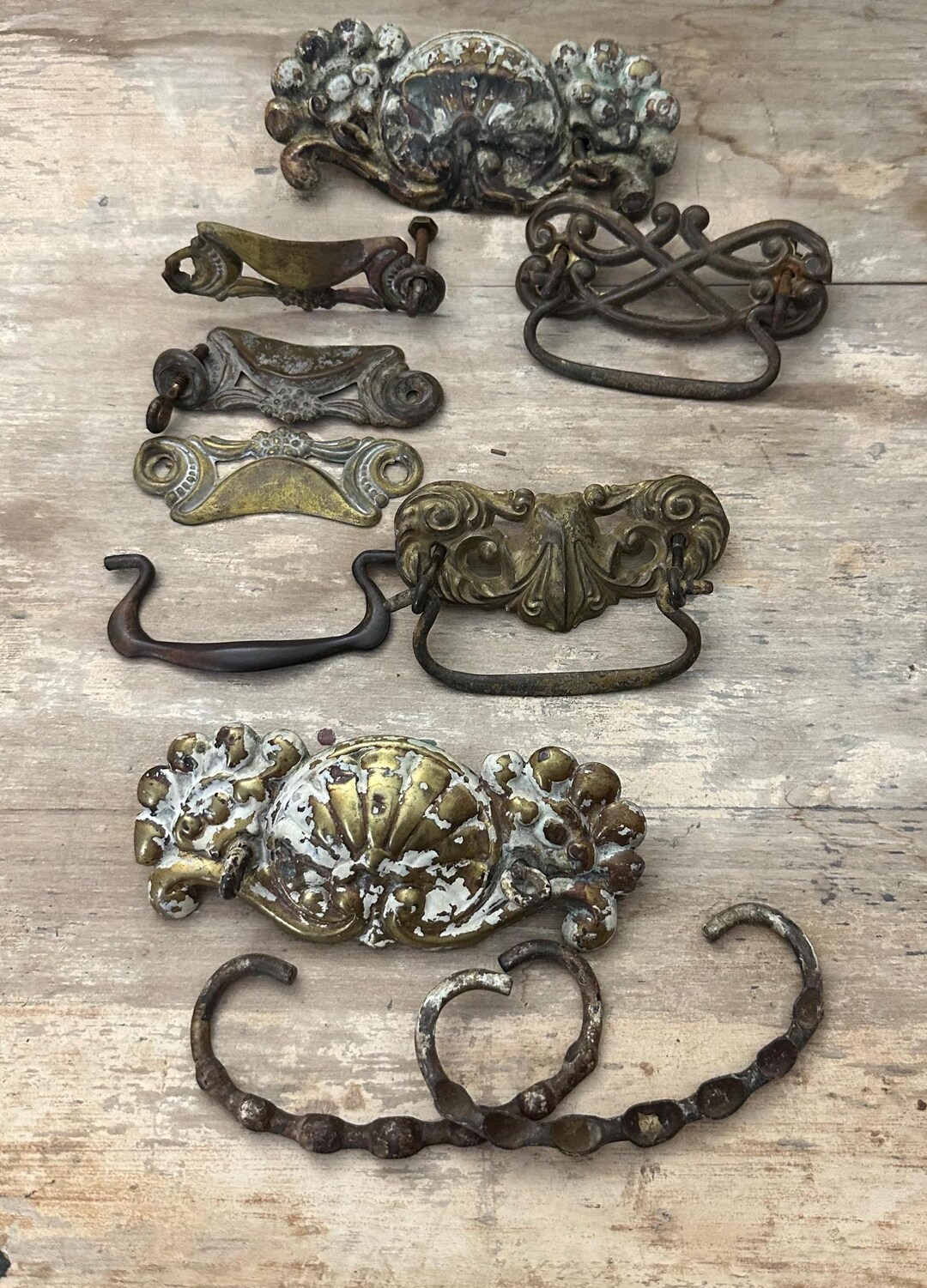 Lot of Antique Hardware Furniture Drawer Pulls ~ Architectural Salvage ~ Drawer Handles ~ Unique ...