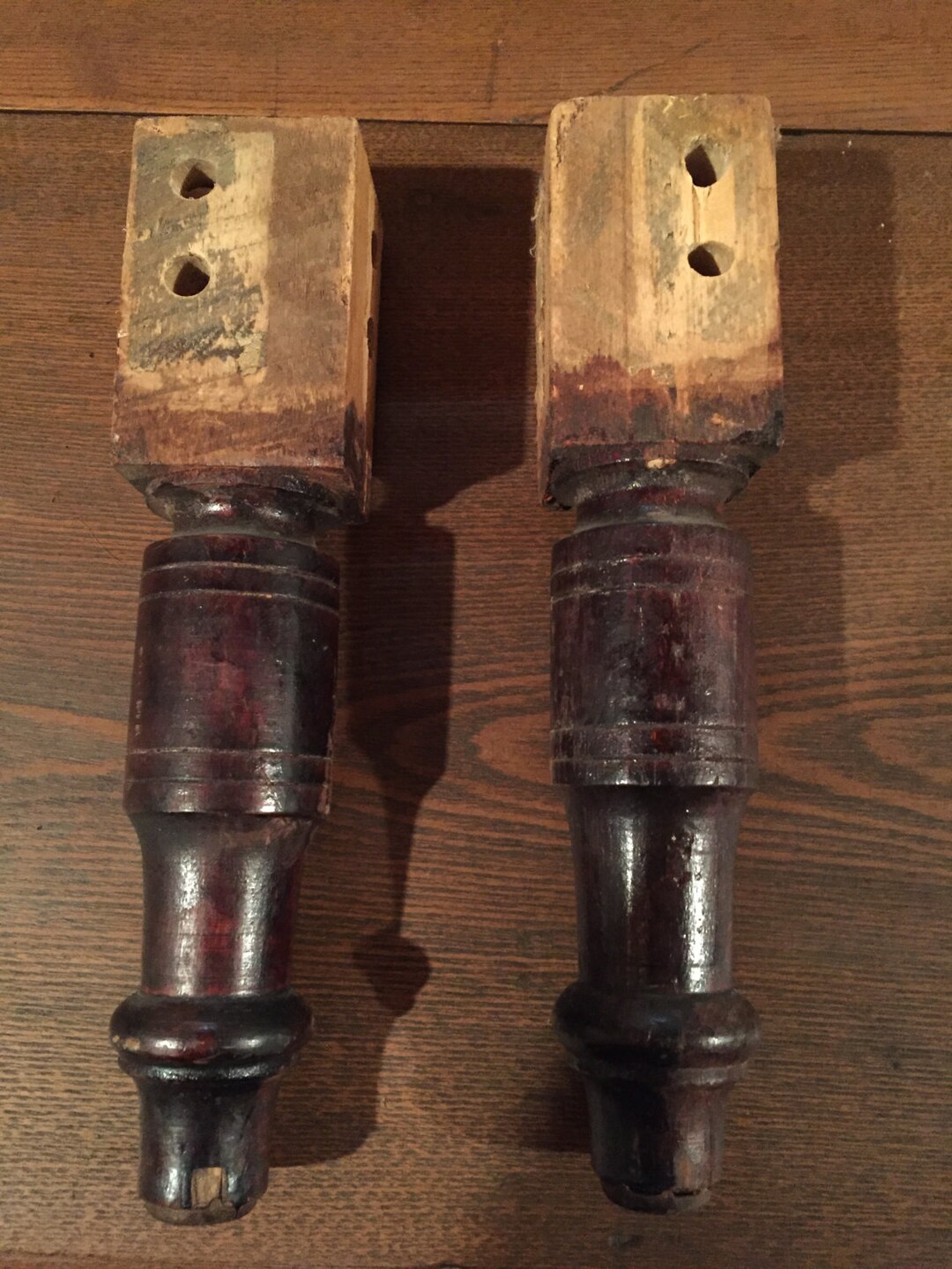 Pair of 2 Antique Chair LEGS Solid Wood Era 1900s Tapered and Turned ...