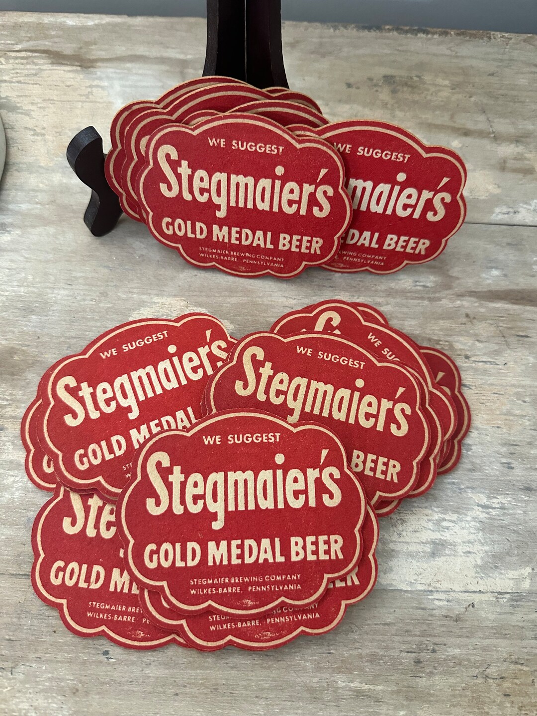 Vtg Set (9) Stegmaier Beer Beverage Bar Coasters ~ Authentic Bar ...