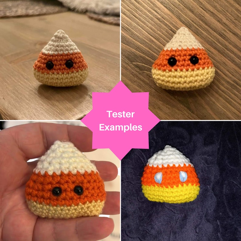 Candy Corn Crochet Pattern - Amigarumi Candy Corn Stuffers - Easy Halloween Candy Corn Crochet ...