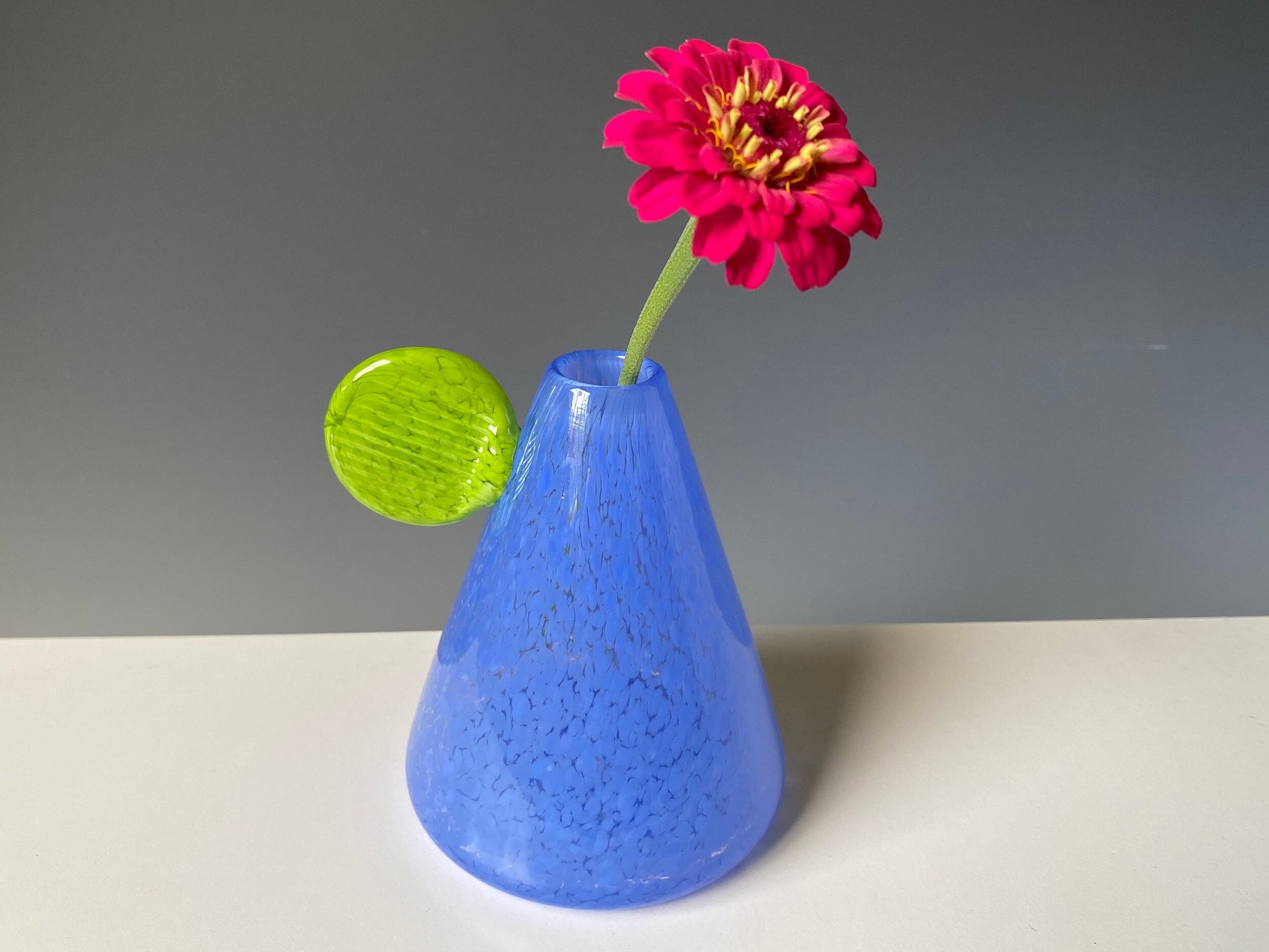 Original Hand Blown Cone Shaped Glass Vase Opaque Periwinkle - Etsy