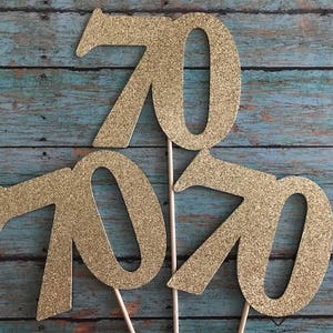 70 Centerpiece Picks, Age Centerpiece Sticks, Glitter Age Centerpiece ...