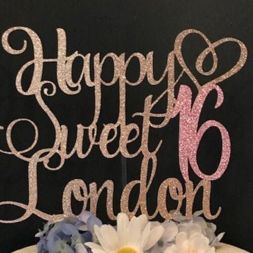 Sweet 16 Cake Topper Sixteen Cake Topper Glitter Cake - Etsy