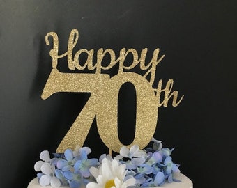 70 cake topper | Etsy