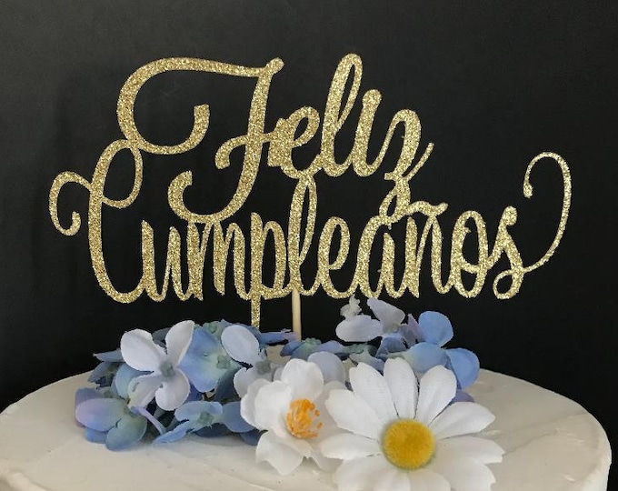 Feliz Cumpleanos Cake Topper Spanish Birthday Cake Topper - Etsy