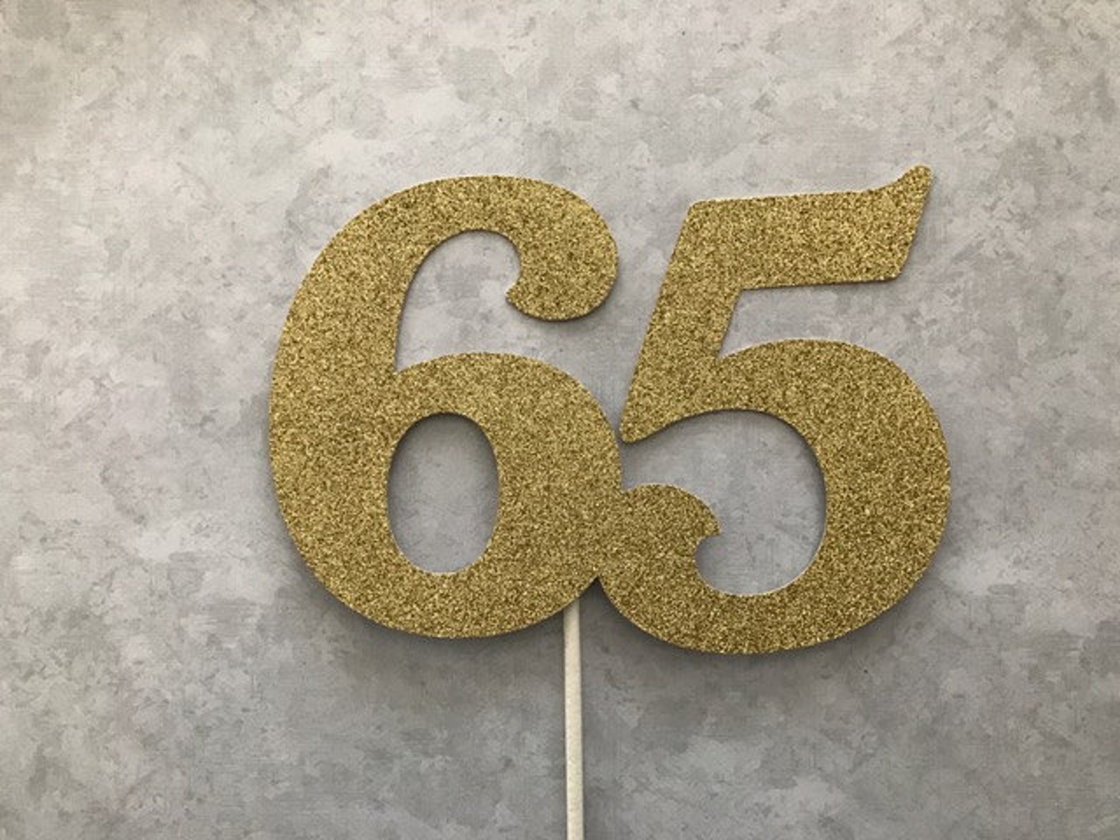 Any Number Gold Glitter 65th Birthday Cake Topper Number - Etsy