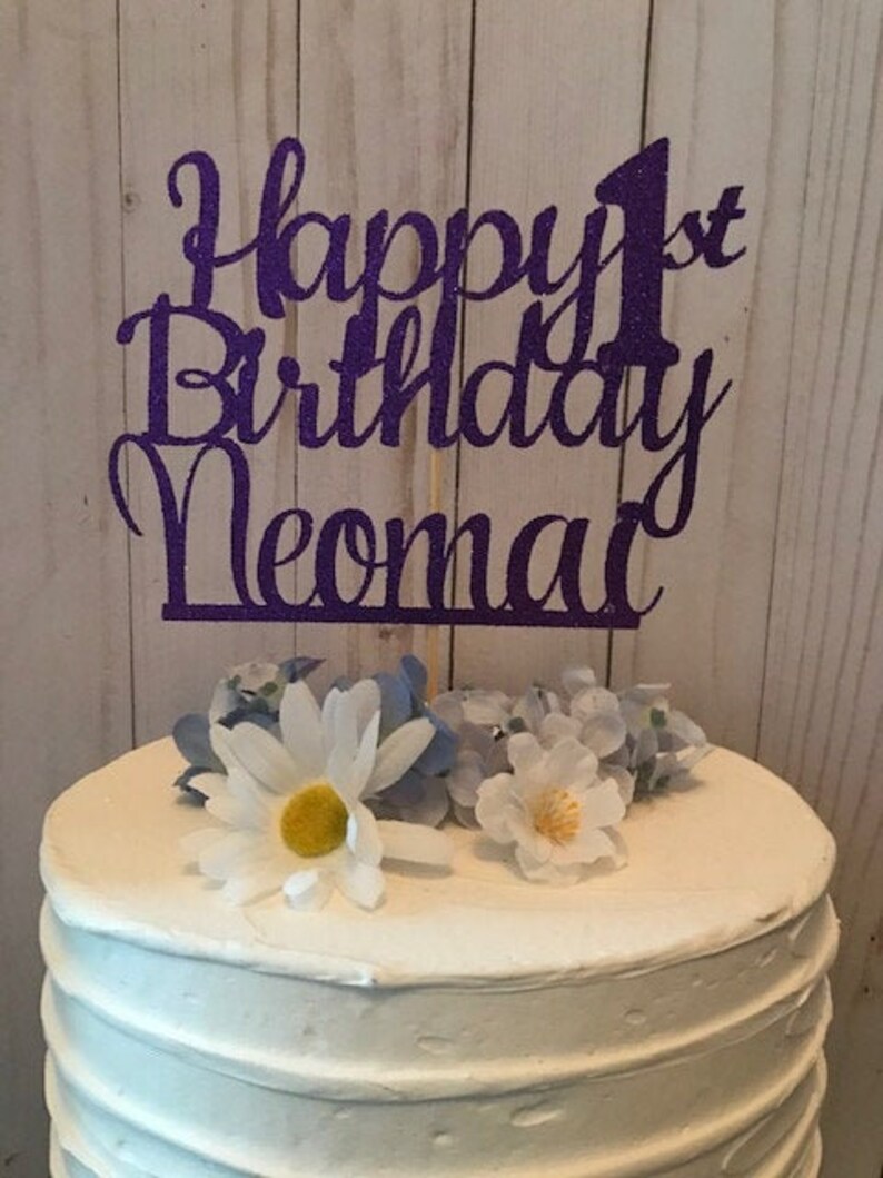 Custom Happy Birthday Cake Topper Personalized Birthday Cake - Etsy