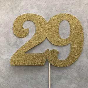 Any Number Gold Glitter 65th Birthday Cake Topper, Number Birthday Cake ...
