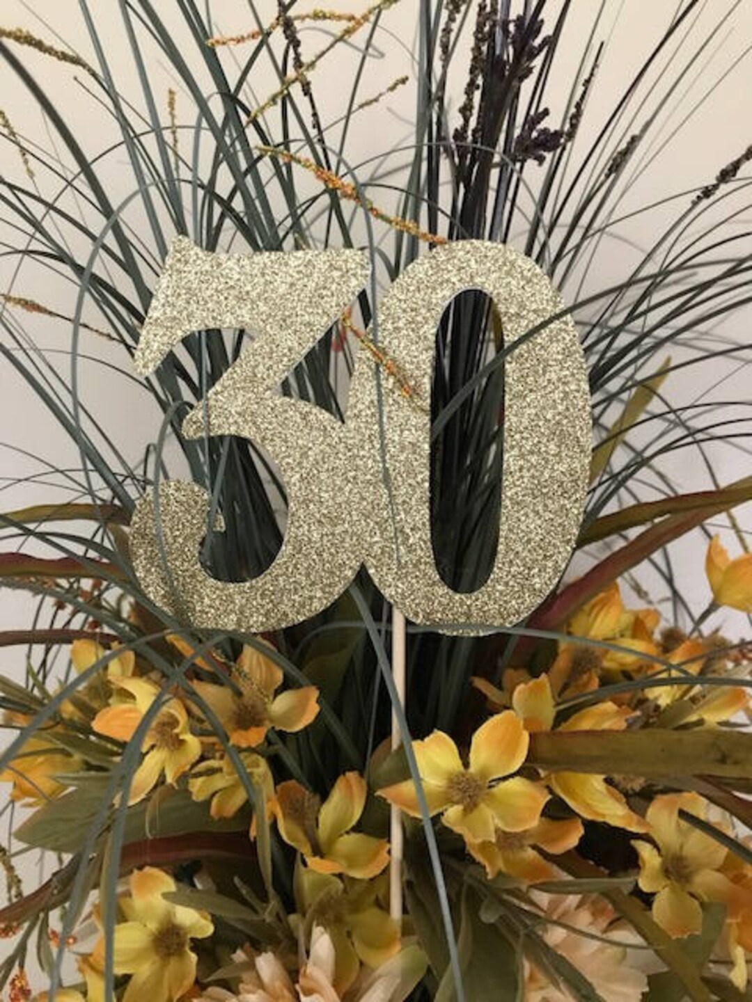 30 Centerpiece Picks, Age Centerpiece Sticks, Glitter Age Centerpiece ...