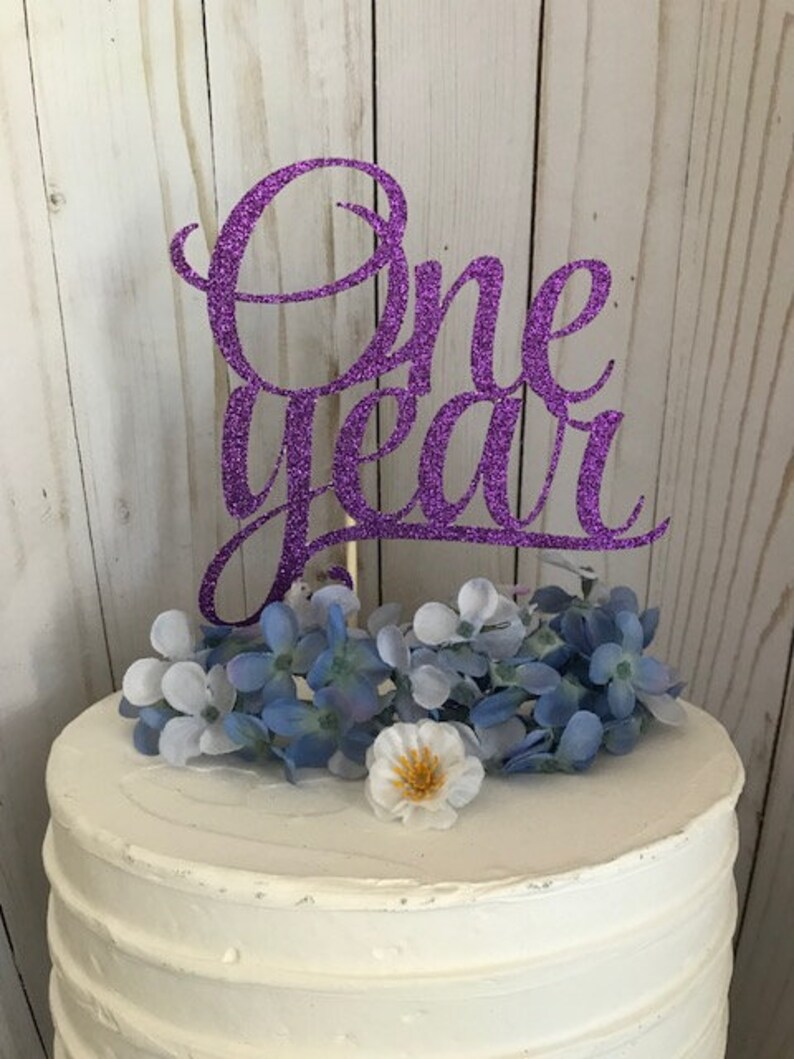 Anniversary Party Cake Topper One Year Cake Topper Wedding - Etsy