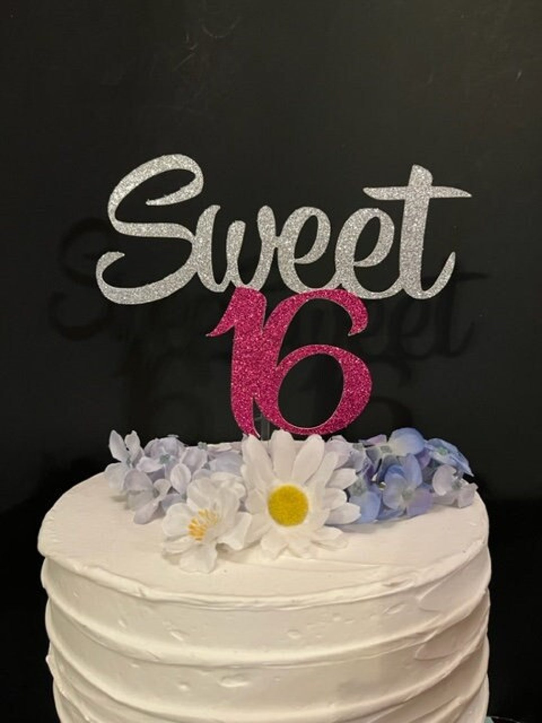 Sweet 16 Cake Topper, Sweet 16 Topper, Sweet 16 Cake Topper, Happy ...