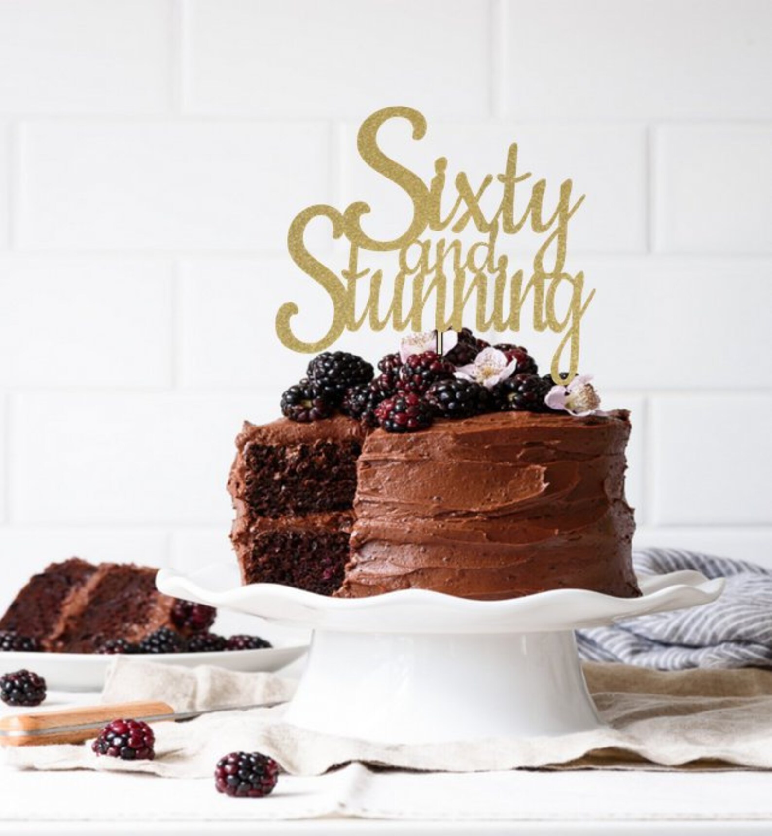 Sixty and Stunning Cake Topper 60th Birthday Cake Topper 60 | Etsy