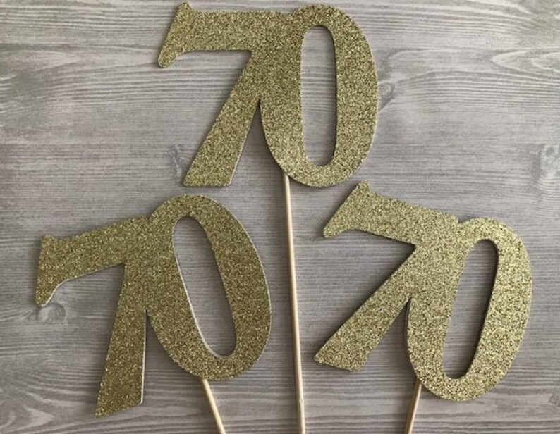 70 Centerpiece Picks, Age Centerpiece Sticks, Glitter Age Centerpiece ...