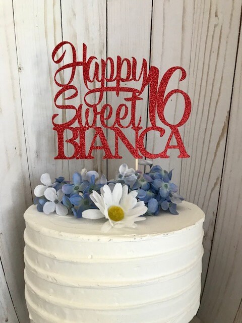 Sweet 16 Cake Topper Sweet Sixteen Cake Topper Any Name - Etsy