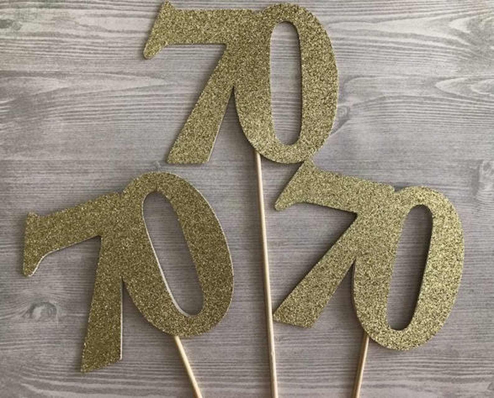 70 Centerpiece Picks, Age Centerpiece Sticks, Glitter Age Centerpiece ...