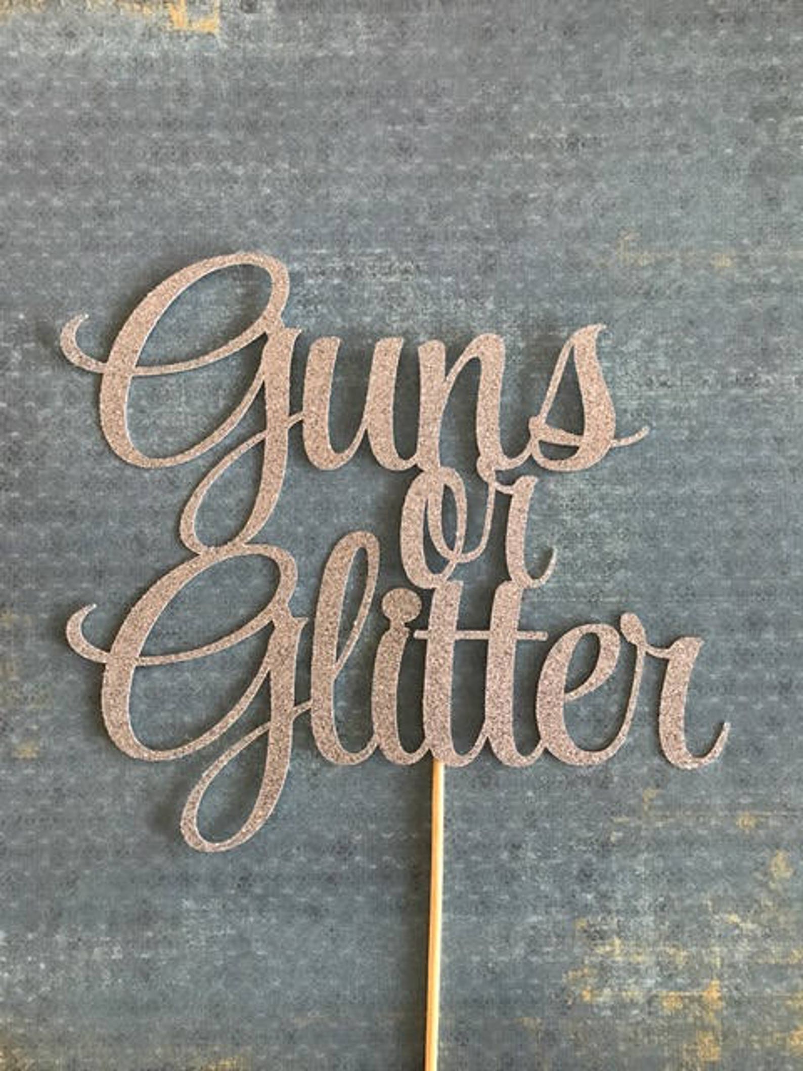 Gender Reveal Cake Topper Guns or Glitter Cake Topper Gender - Etsy