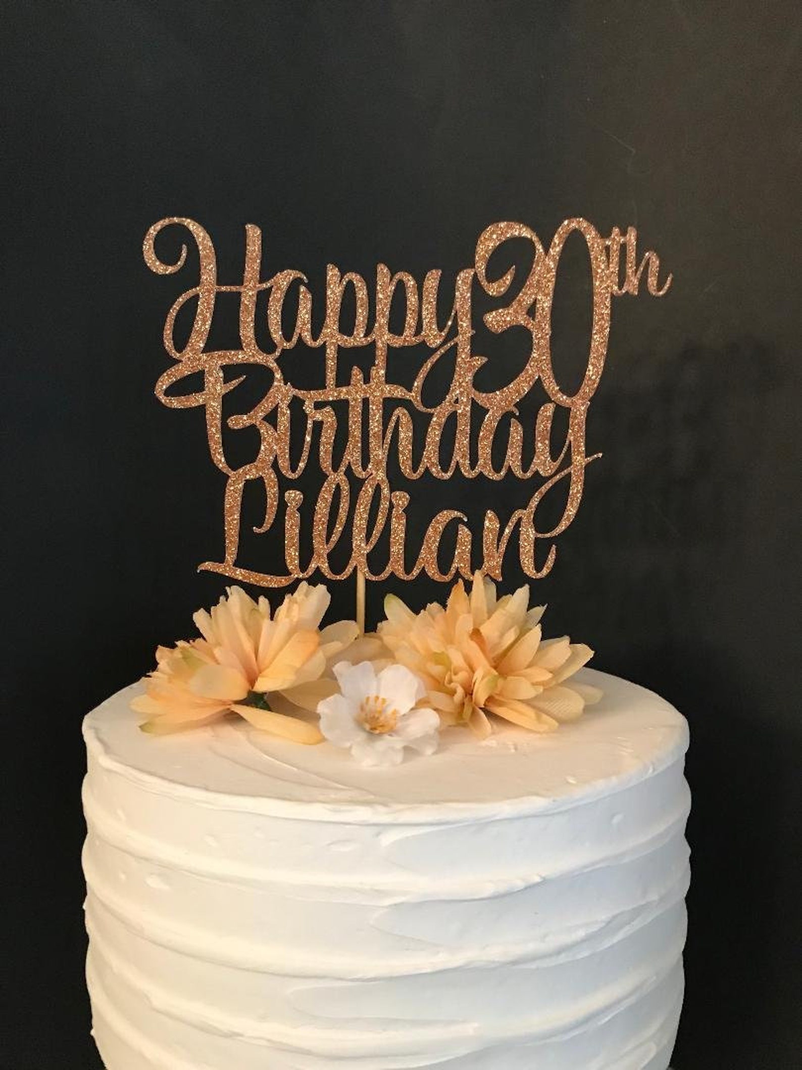 Any Number Happy Birthday Cake Topper Any Name Personalized - Etsy