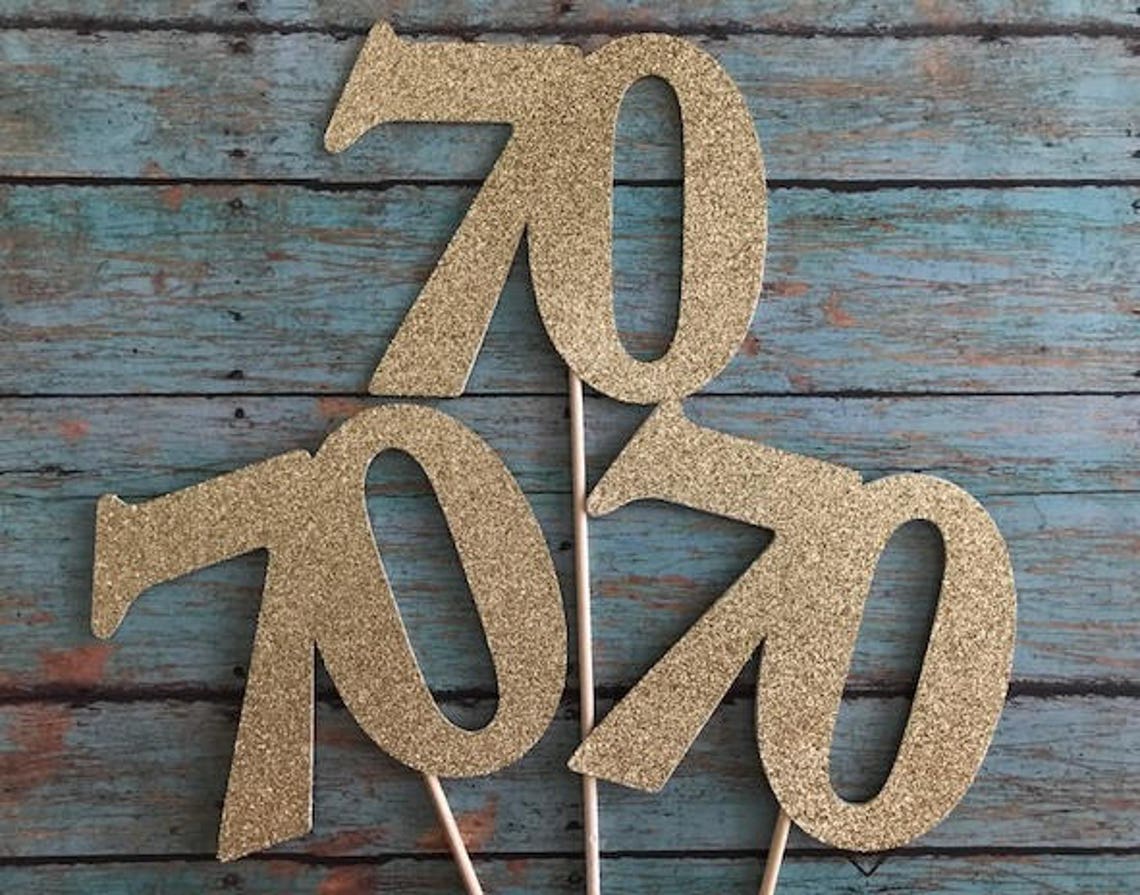 70 Centerpiece Picks, Age Centerpiece Sticks, Glitter Age Centerpiece ...