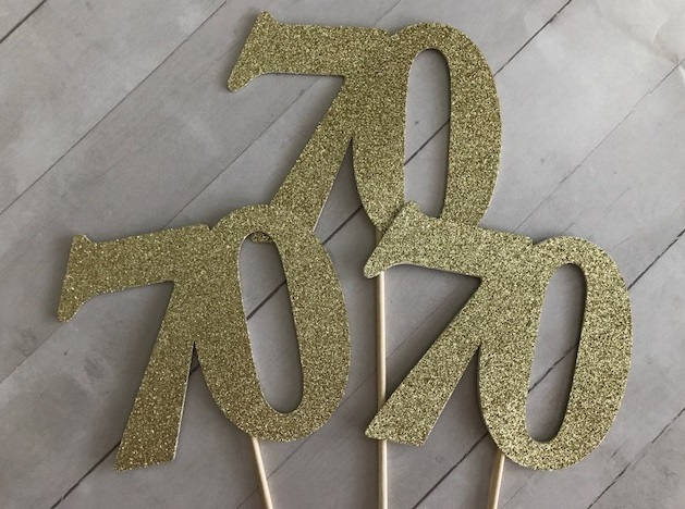 70 Centerpiece Picks, Age Centerpiece Sticks, Glitter Age Centerpiece ...