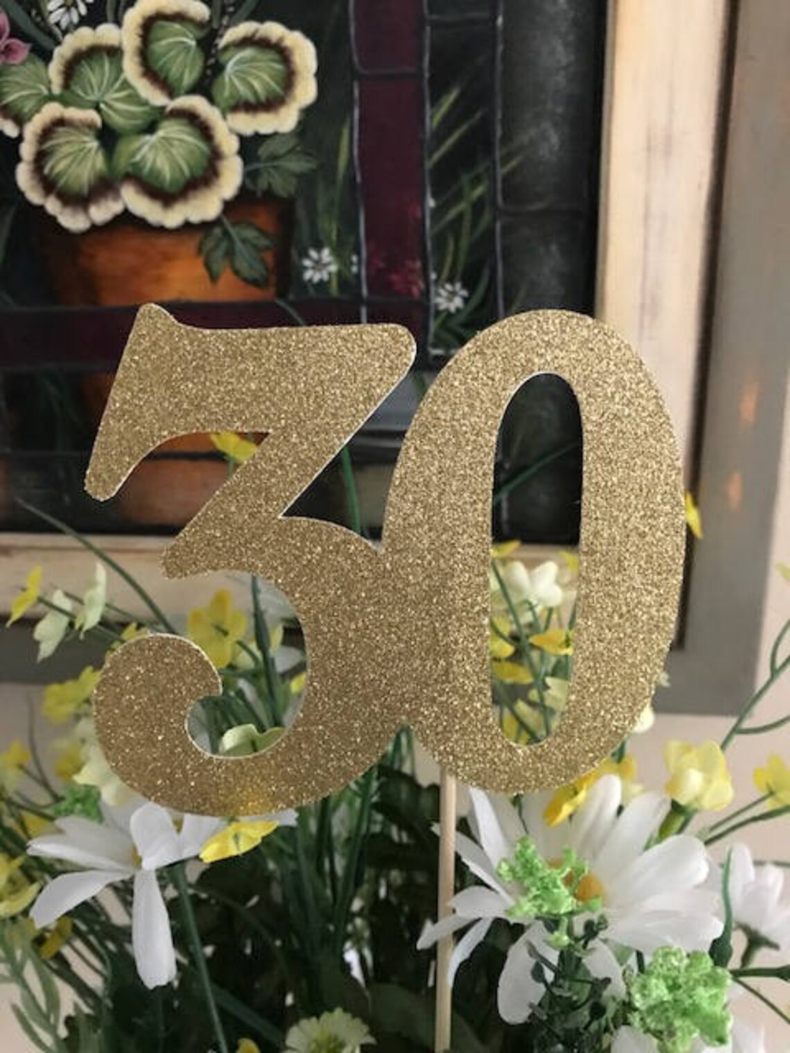 30 Centerpiece Picks, Age Centerpiece Sticks, Glitter Age Centerpiece ...