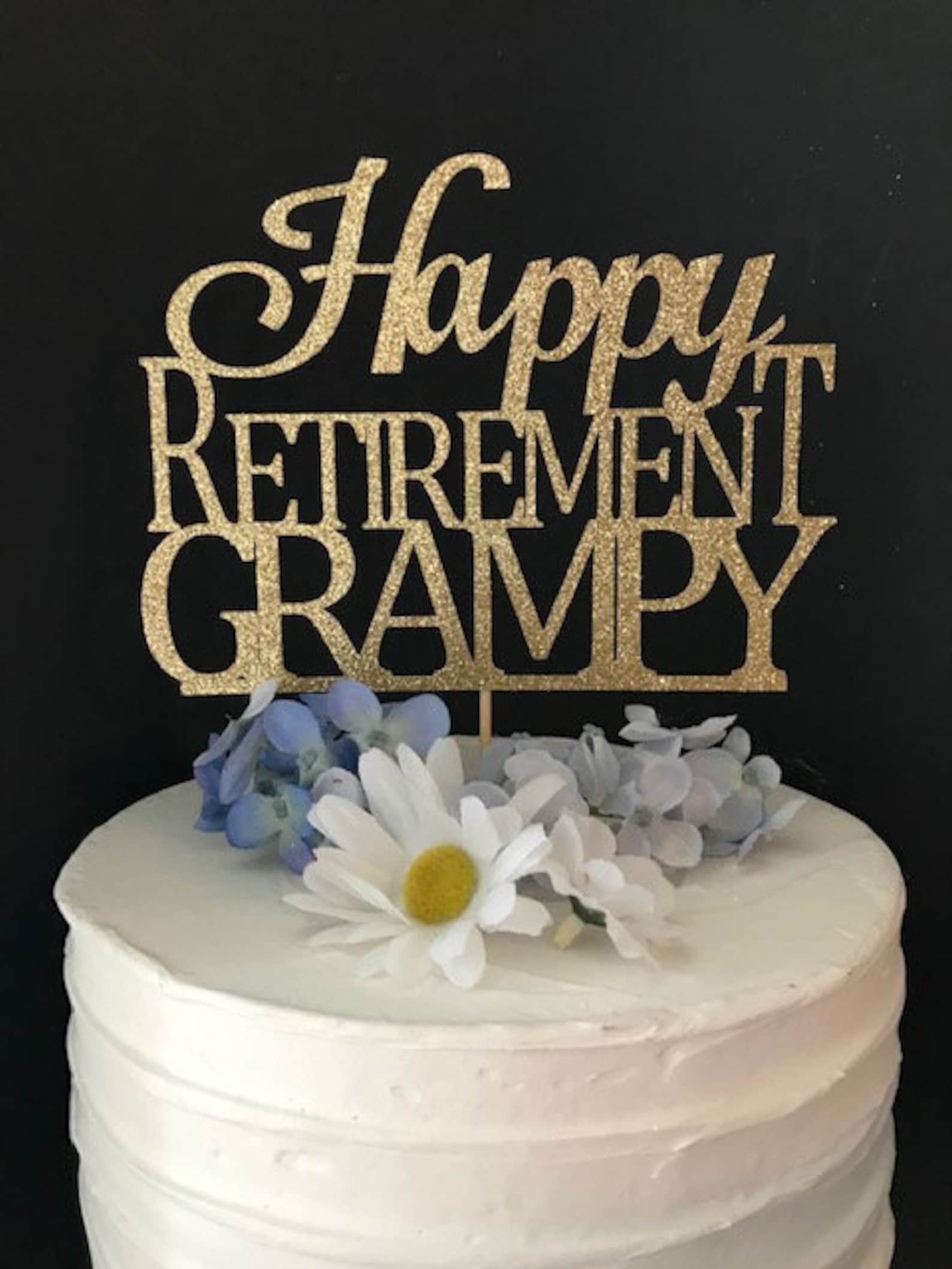Any Name! Happy Retirement Cake Topper, Custom Retirement Cake Topper ...