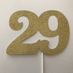 Any Number Gold Glitter 65th Birthday Cake Topper, Number Birthday Cake ...