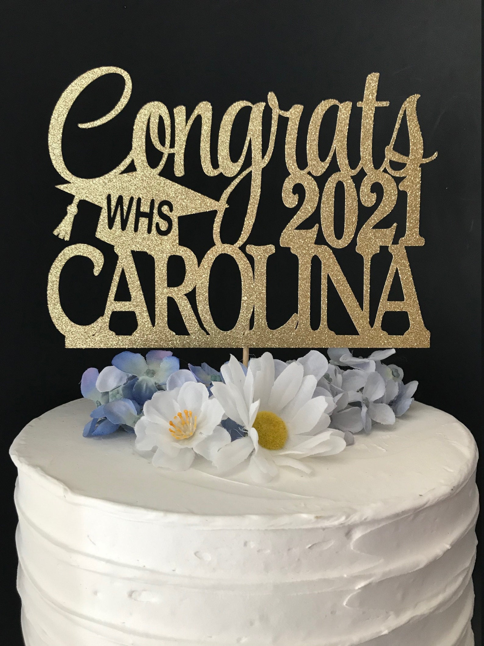 ANY Name Graduation Cake Topper Personalized Graduation Cap - Etsy