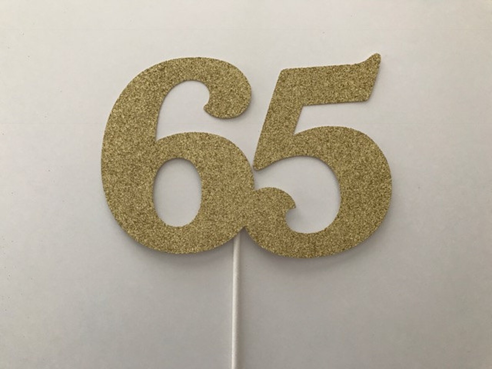 Any Number Gold Glitter 65th Birthday Cake Topper Number - Etsy