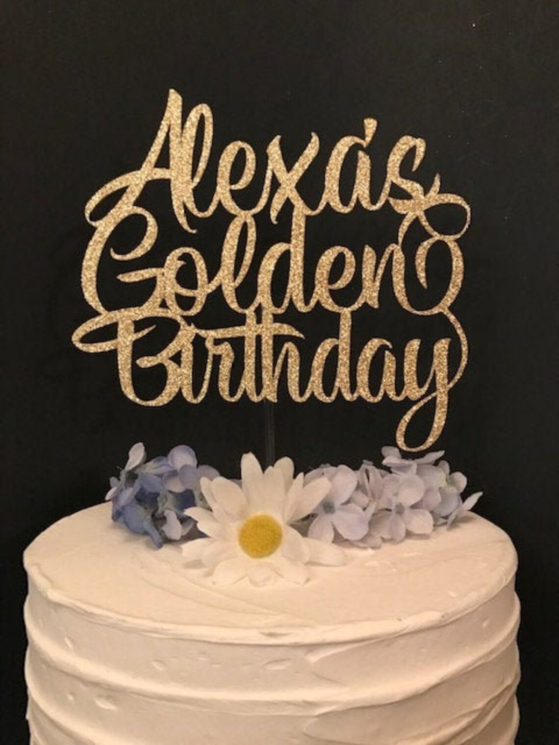 Golden Birthday Cake Topper Any Name Golden Birthday Topper | Etsy