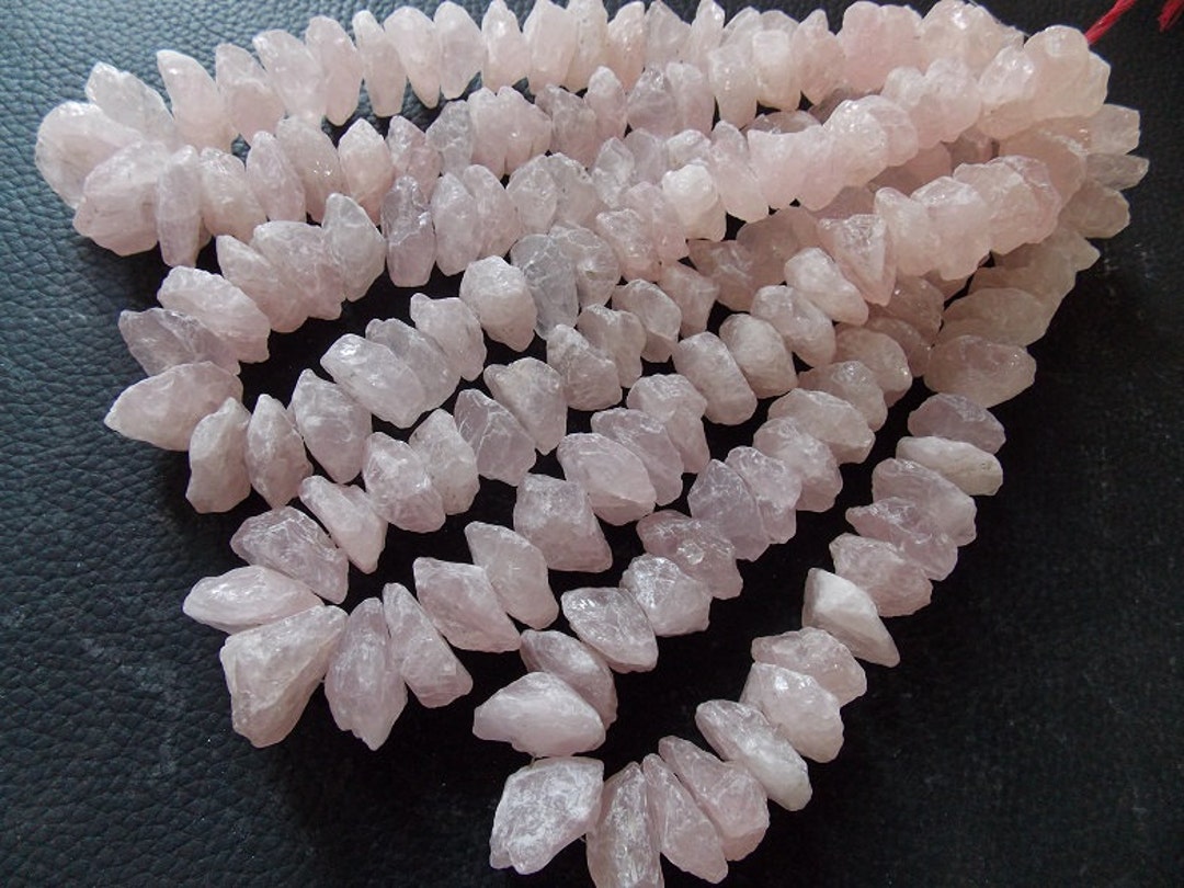 Rose Quartz Natural Disk Shape Rough Hammer Beads/12inches Strand ...