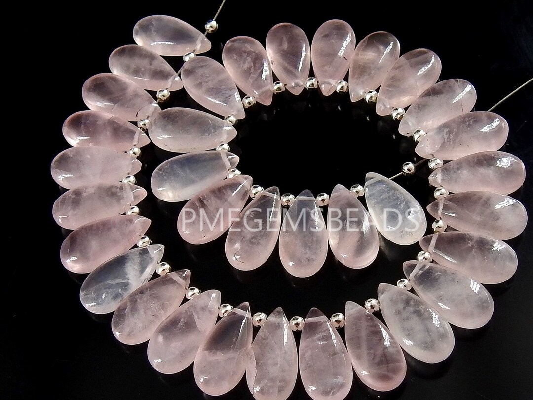 Rose Quartz Smooth Teardrop/for Making Jewelry/10piece 15x7mm/100 ...