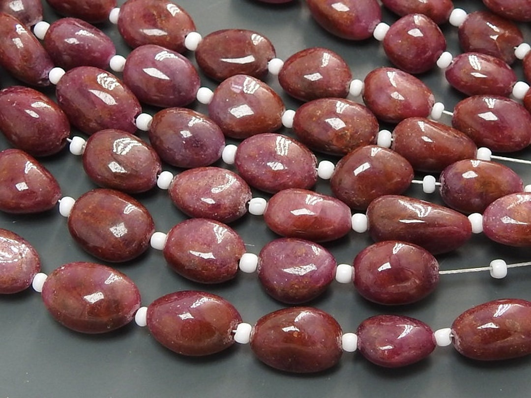Ruby Smooth Tumble Nugget/for Making Jewelry/8inches Strand/100%natural ...