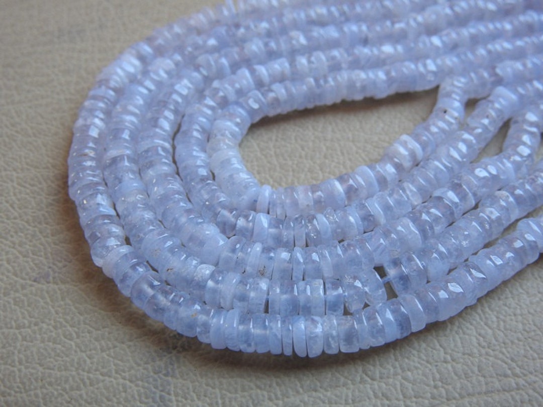 Blue Lace Agate Smooth Heishe Tire Bead/button/coin/wheel Shape ...