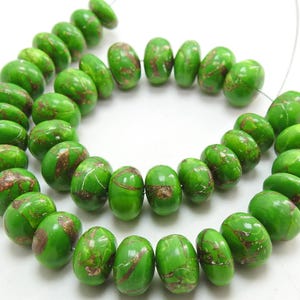 Green Copper Turquoise Smooth Roundel Bead/for Making Jewelry/9inch 8mm ...