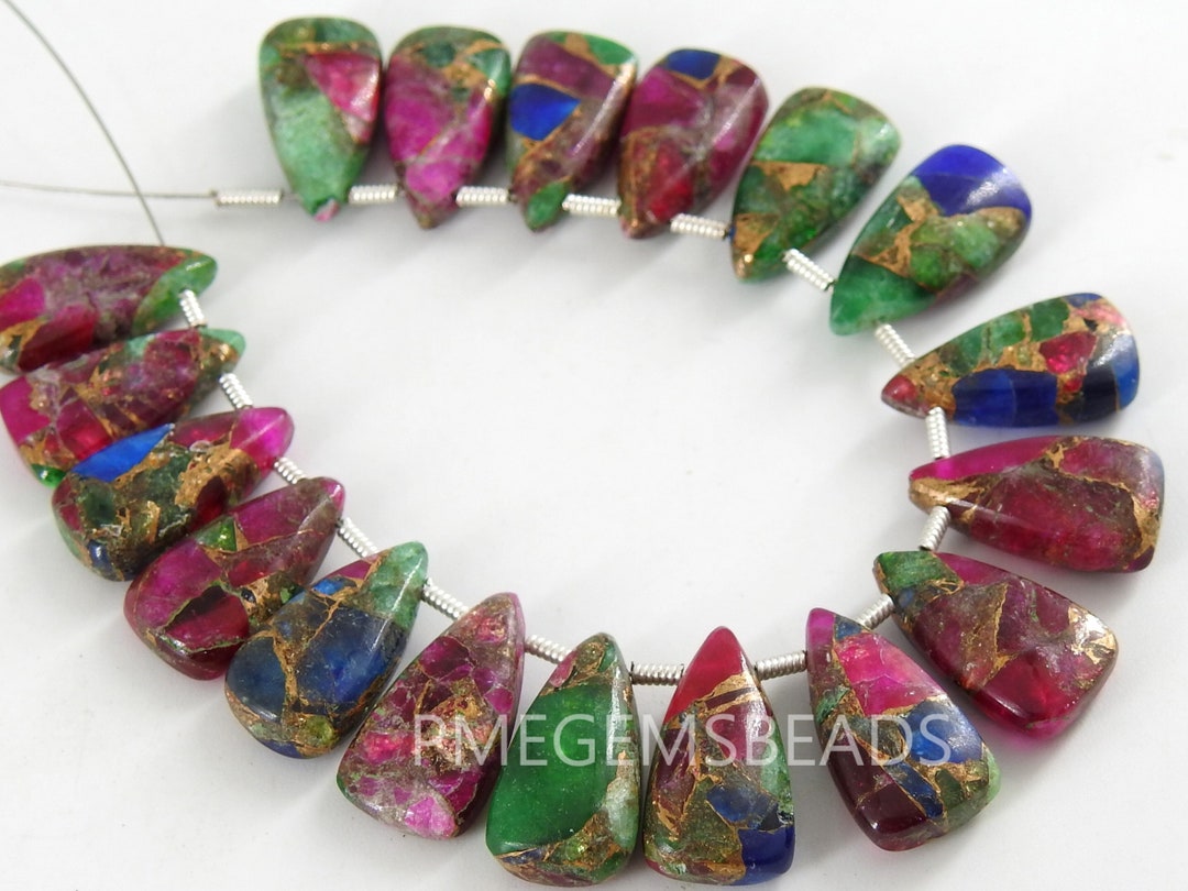 Mojave Copper Turquoise Smooth Long Triangle Shape Bead/trillion ...